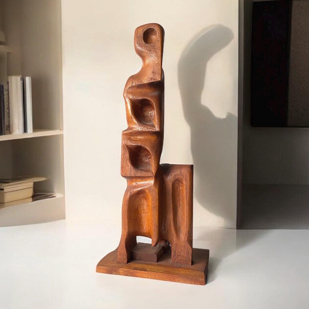 Gianni Pinna (attributed) - Abstract Sculpture - Wood Carving - Modern ...