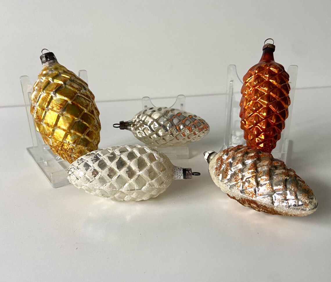 Vintage Christmas Balls - Pine Cones - 20th Century - Germany - Old ...