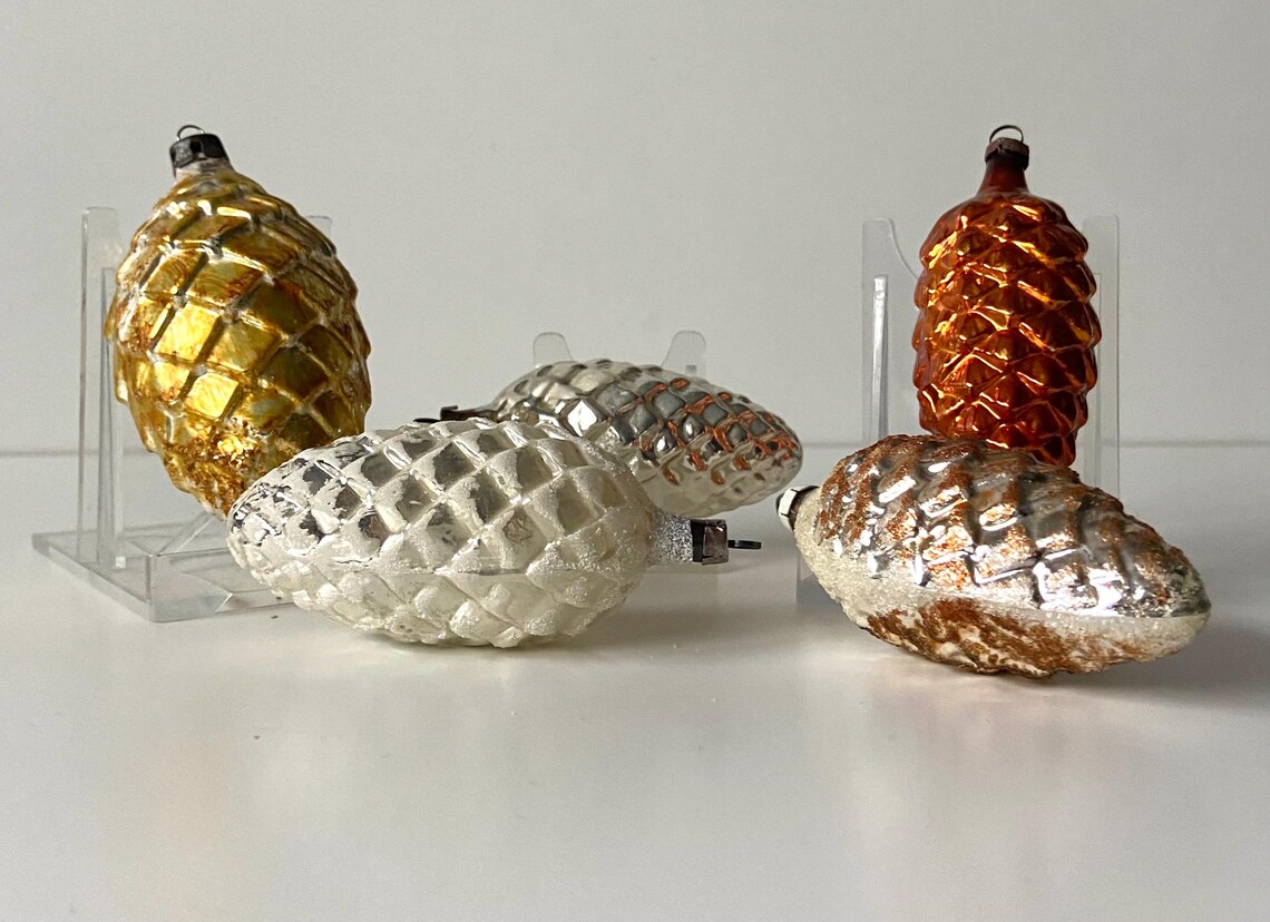 Vintage Christmas Balls - Pine Cones - 20th Century - Germany - Old ...