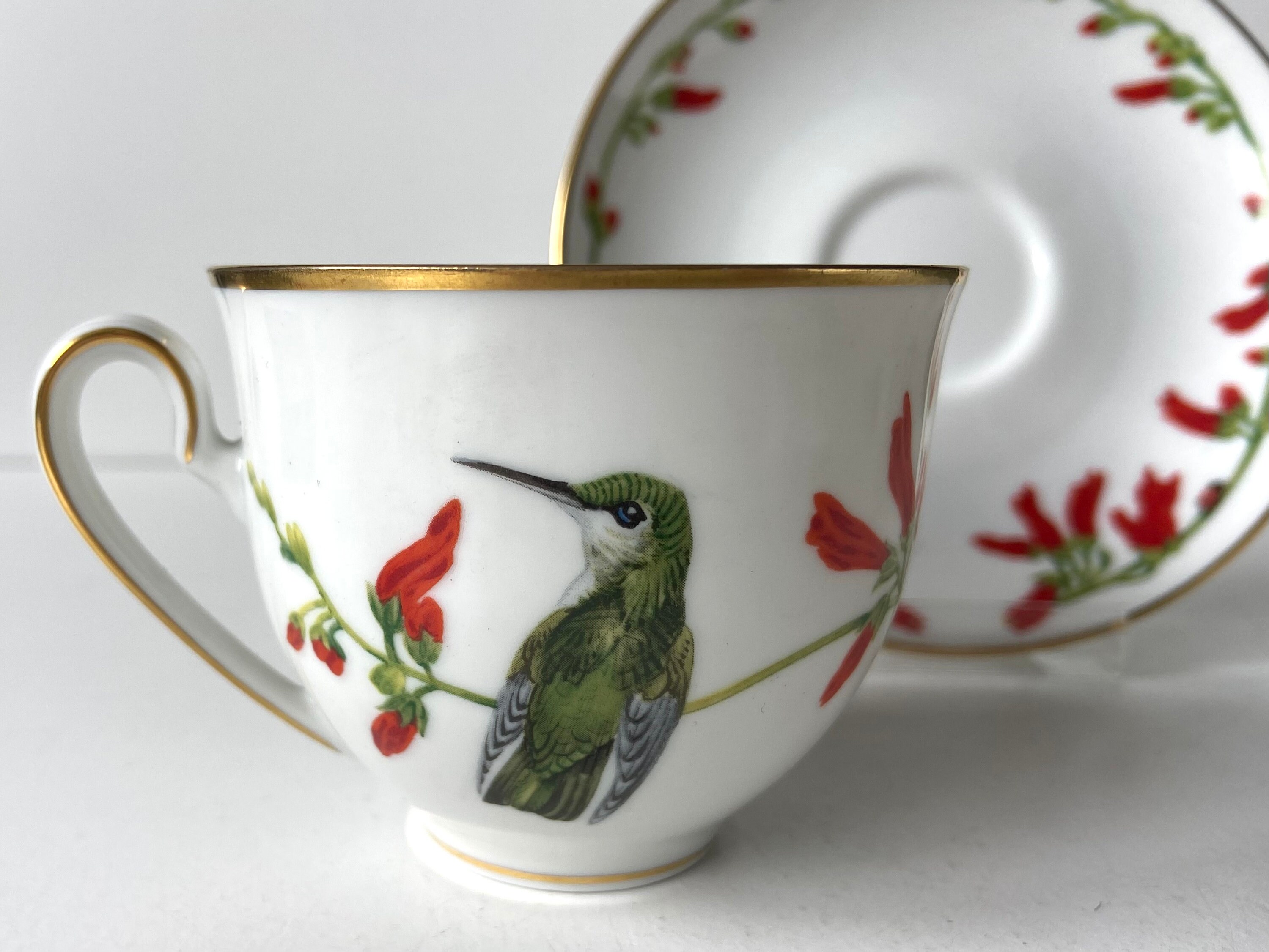 Franklin Mint Hummingbirds of the World Cups and Saucers Bavarian ...