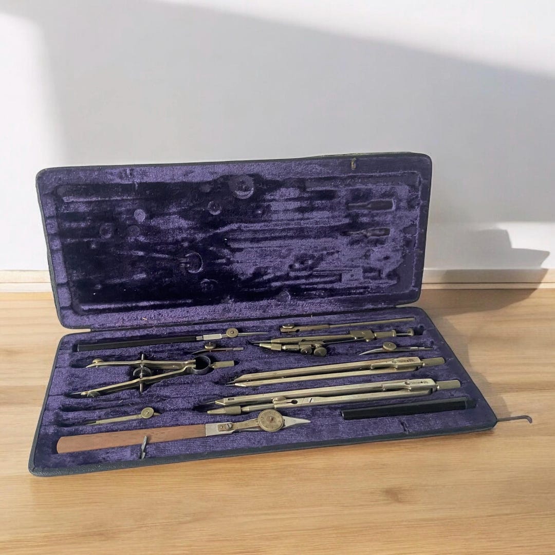 EO. Richter & Co Präcision - Compass Set - Compasses - Drawing - Case ...