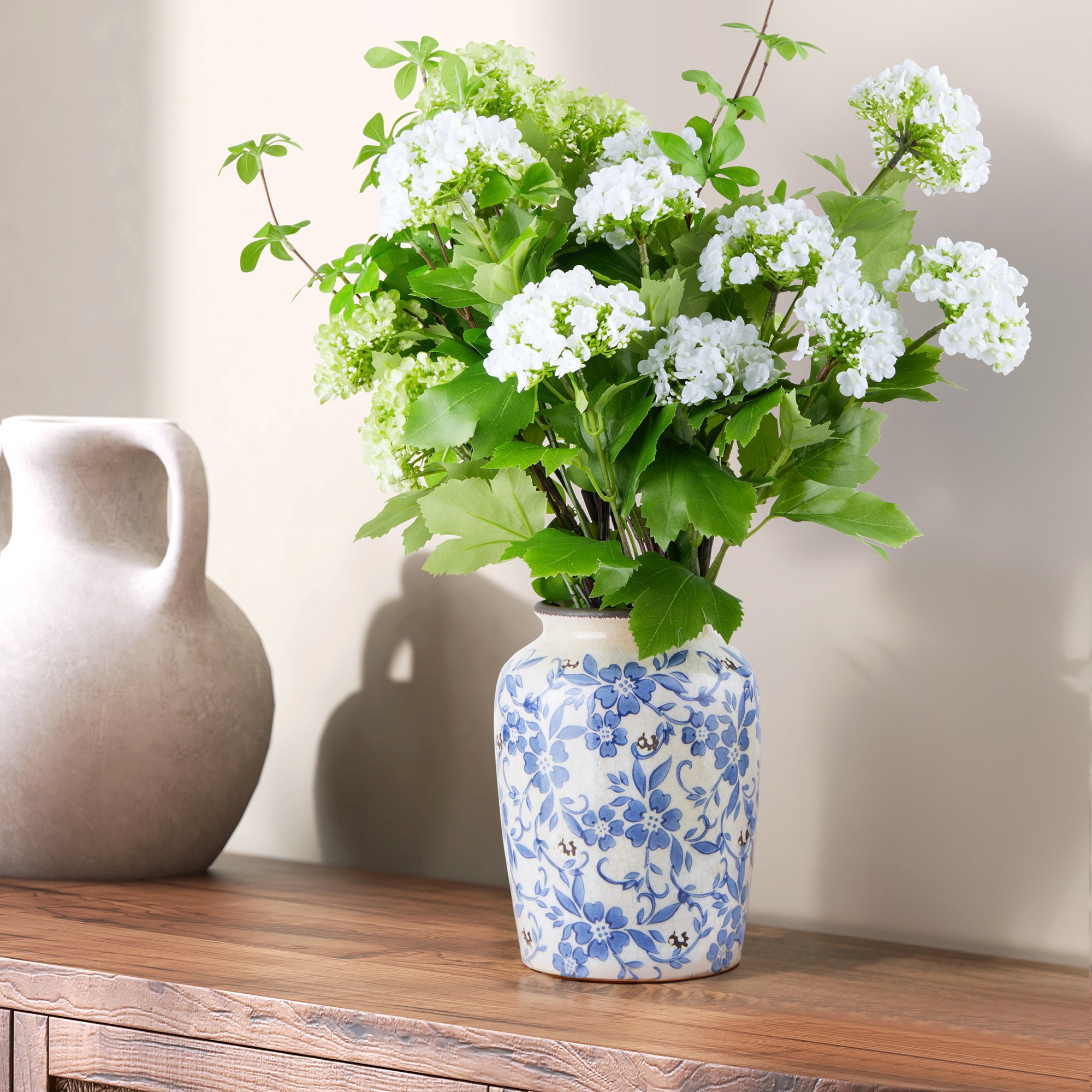 Handmade Blue and White Porcelain Vase for Flowers | Elegant Home Decor ...