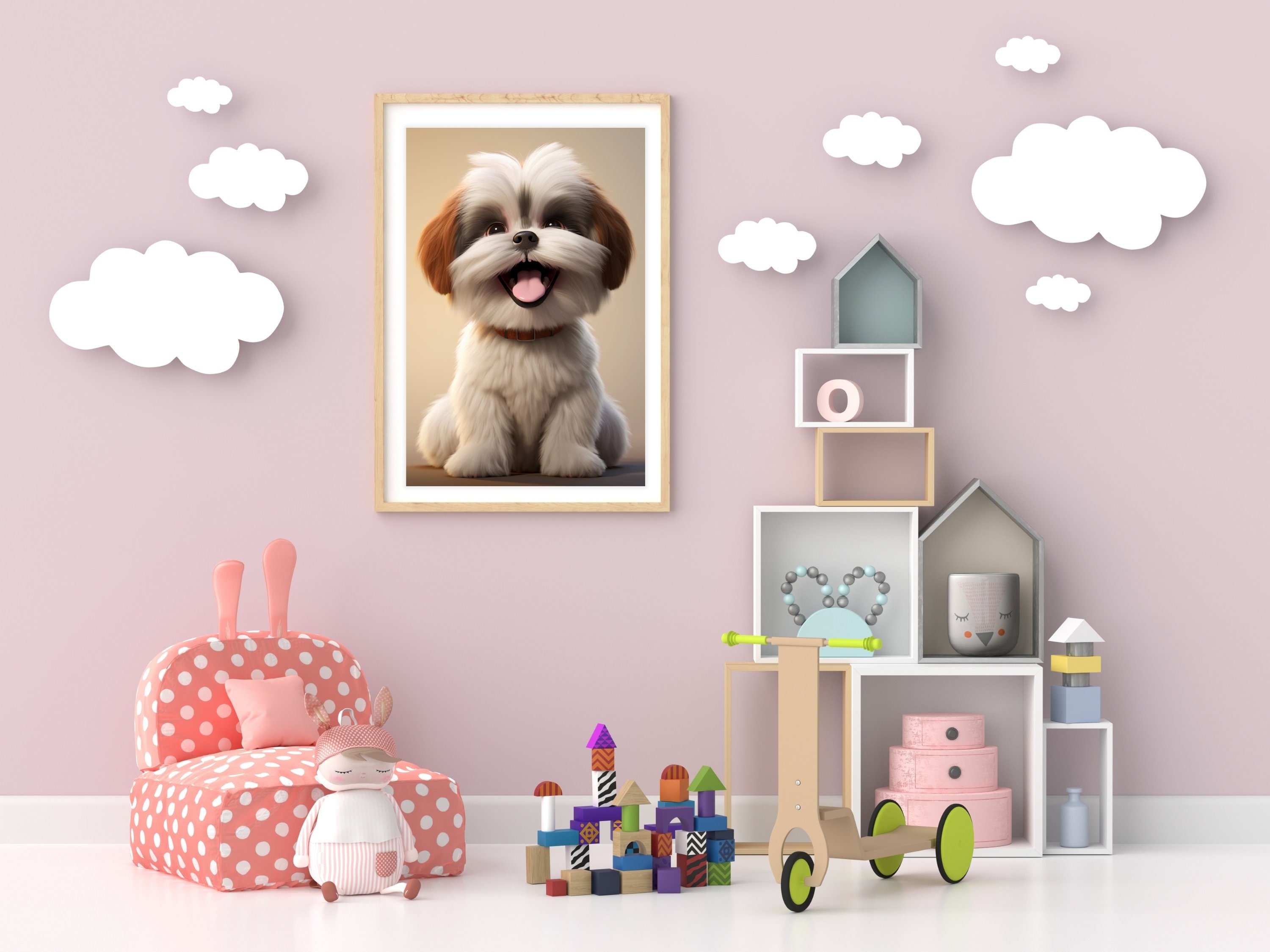 Shih Tzu Dog, Baby Animal Prints for Nursery, Wall Art Decor, Nursery ...