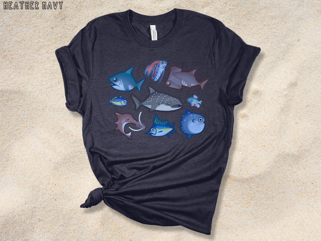 Shark Collage Shirt, ACNH Museum Shirt, Fish Collection Shirt, ACNL ...