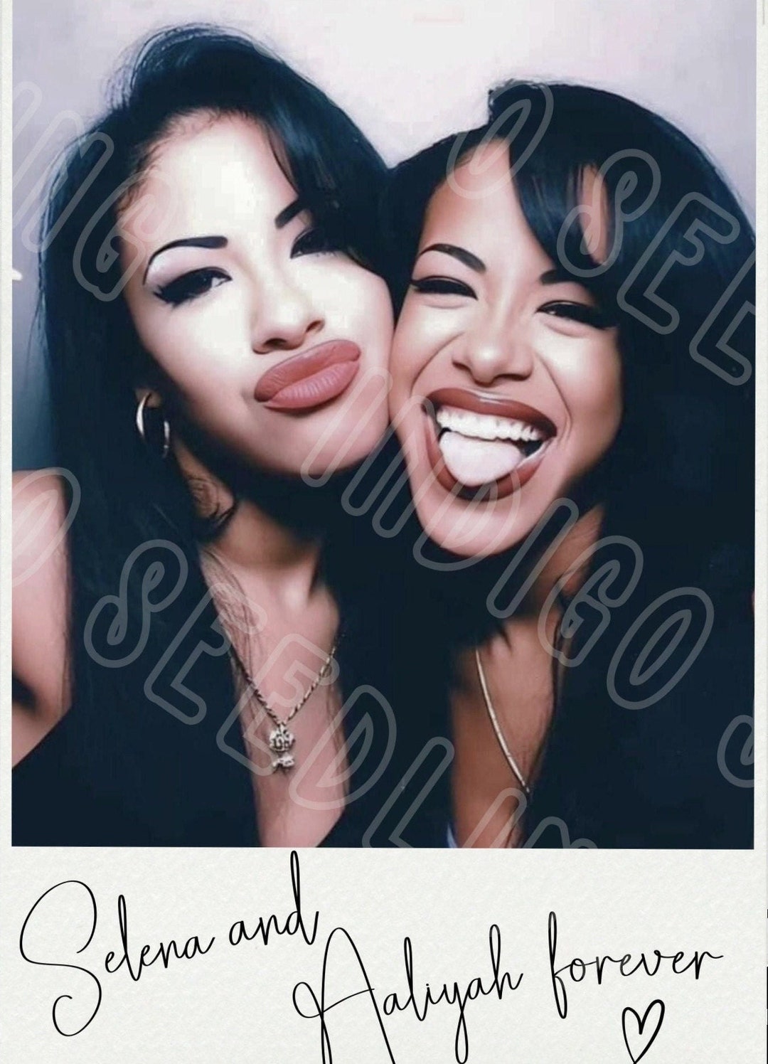 BEST SELLER! Selena & Aaliyah Photobooth Polaroid PNG Image - Etsy