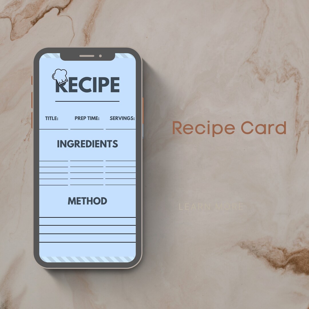 Printable Recipe Card Download and Print Recipe Card Bridal - Etsy