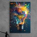 Light Bulb With Bright Splashes of Paint. Colorful Radiant Luminary ...