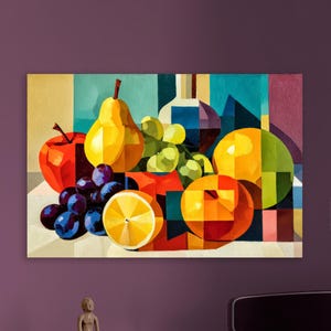 Colorful Cubist Fruit – Canvas Art - Etsy