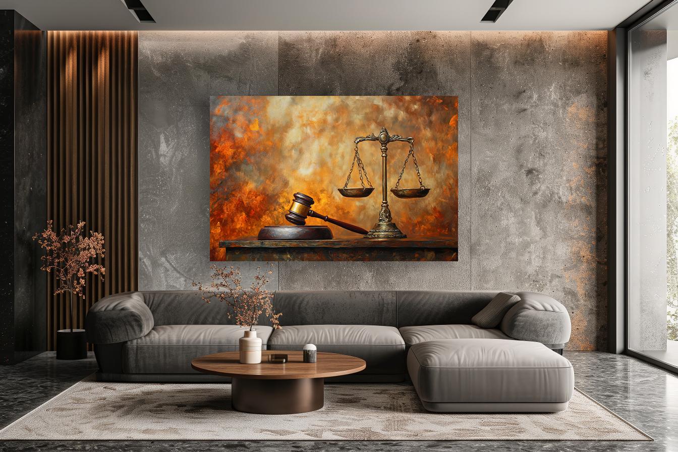Justice Scales and Gavel Canvas – Elegant Law Office Wall Art With ...