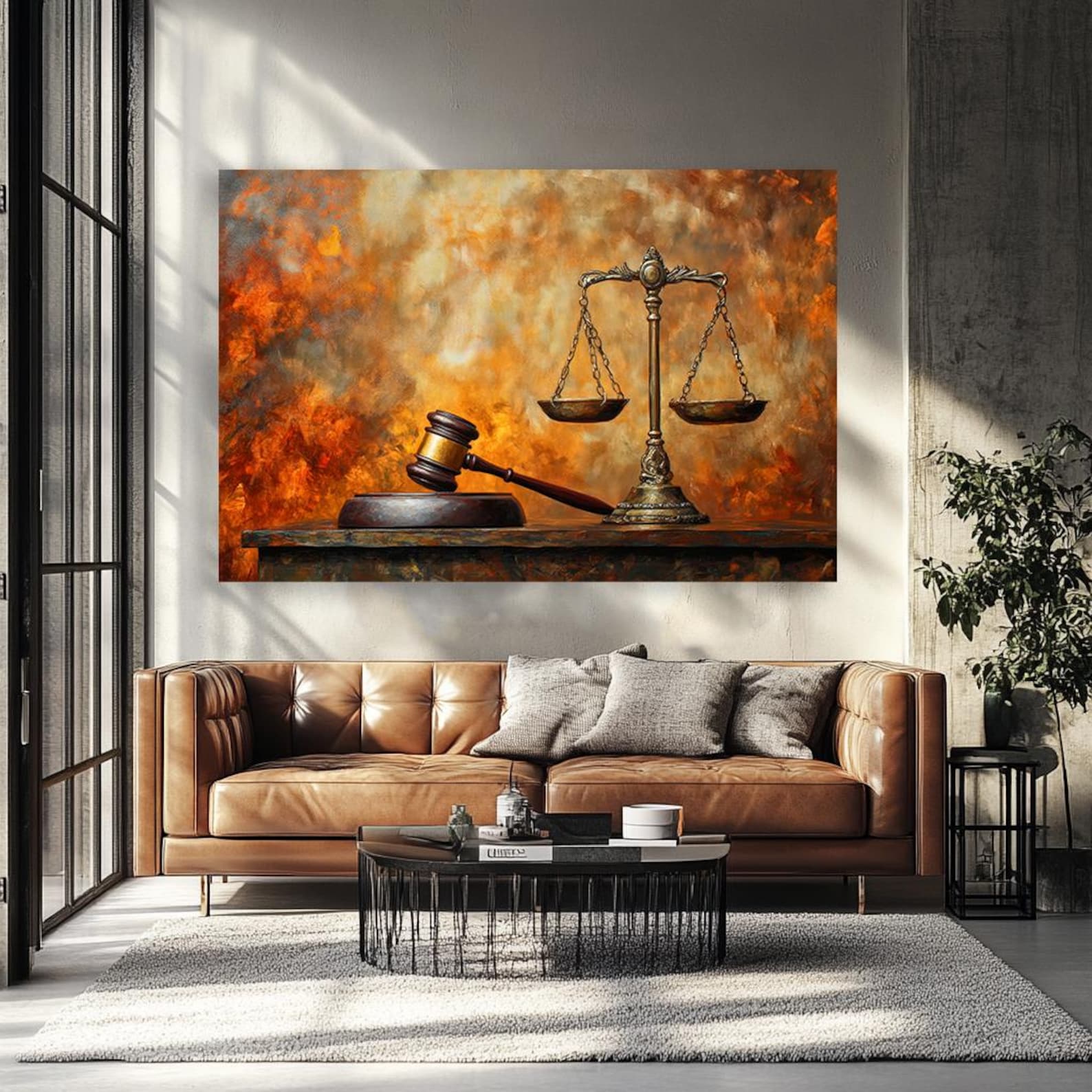 Justice Scales and Gavel Canvas – Elegant Law Office Wall Art With ...