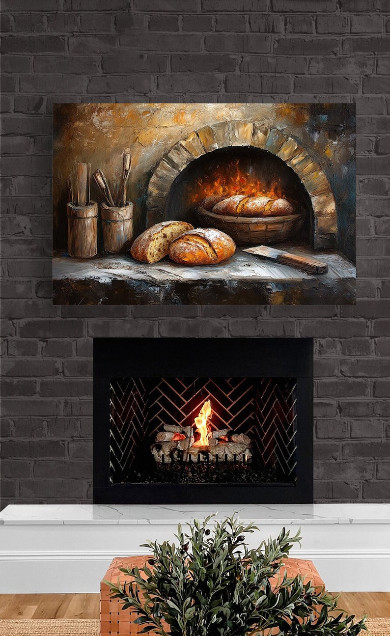 Rustic Bread Oil Painting Print, Vintage Bakery Wall Art - Etsy