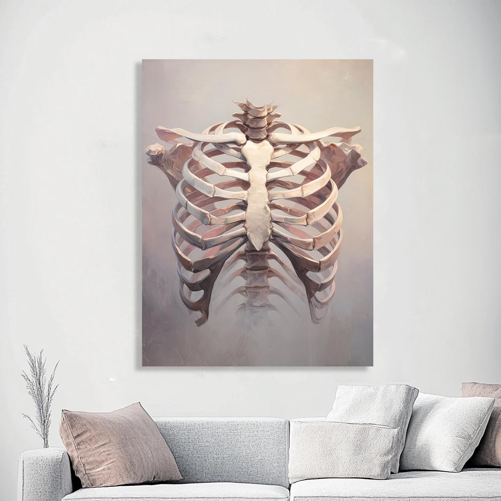 Rib Cage Anatomy Canvas Print – Abstract Human Skeleton Wall Art ...