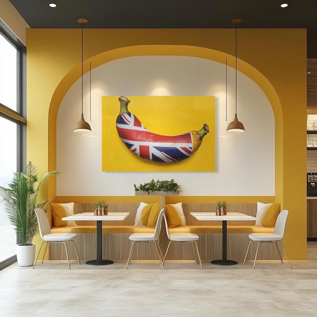 Banana, Wall Art. Banana With a Print of the British Flag Poster. Fruit ...