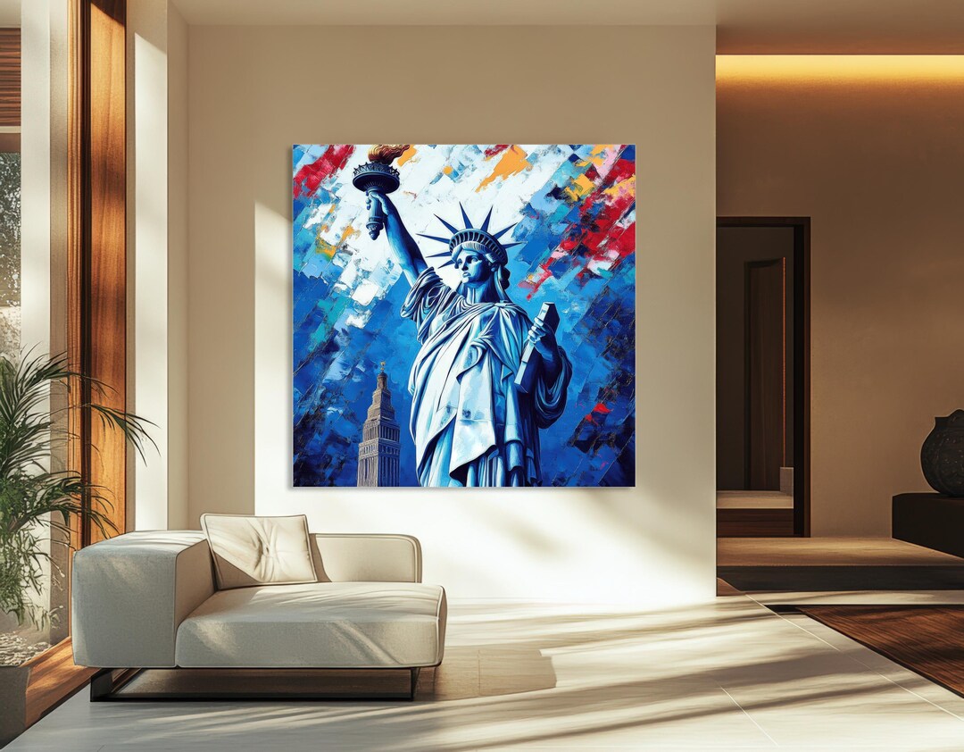 Abstract Statue of Liberty, Canvas Print. Monumental Sculpture on ...