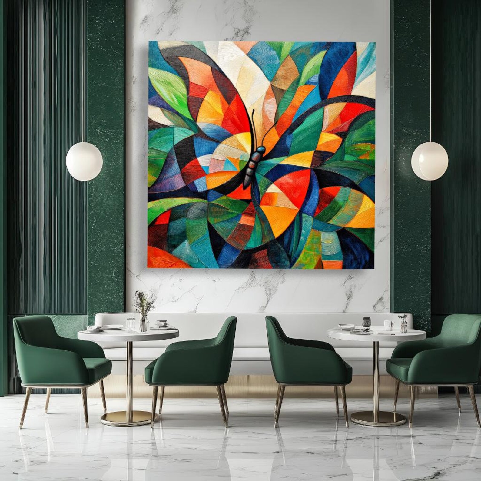Abstract Colorful Butterfly, Modern Wall Art. Multi - Color Moth ...
