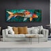 Large Canvas Painting of Big Fish, Wall Art Modern Design Colorful Carp ...