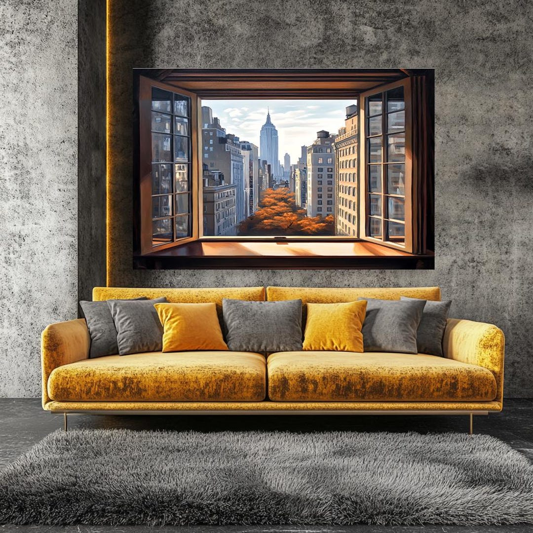 View From Wooden Window to Modern City High Rise Buildings Landscape ...