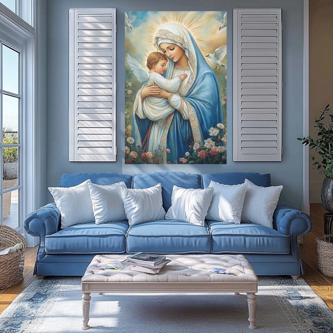 Spiritual Portrait of Mother of God, Christianity Picture. Virgin Mary ...
