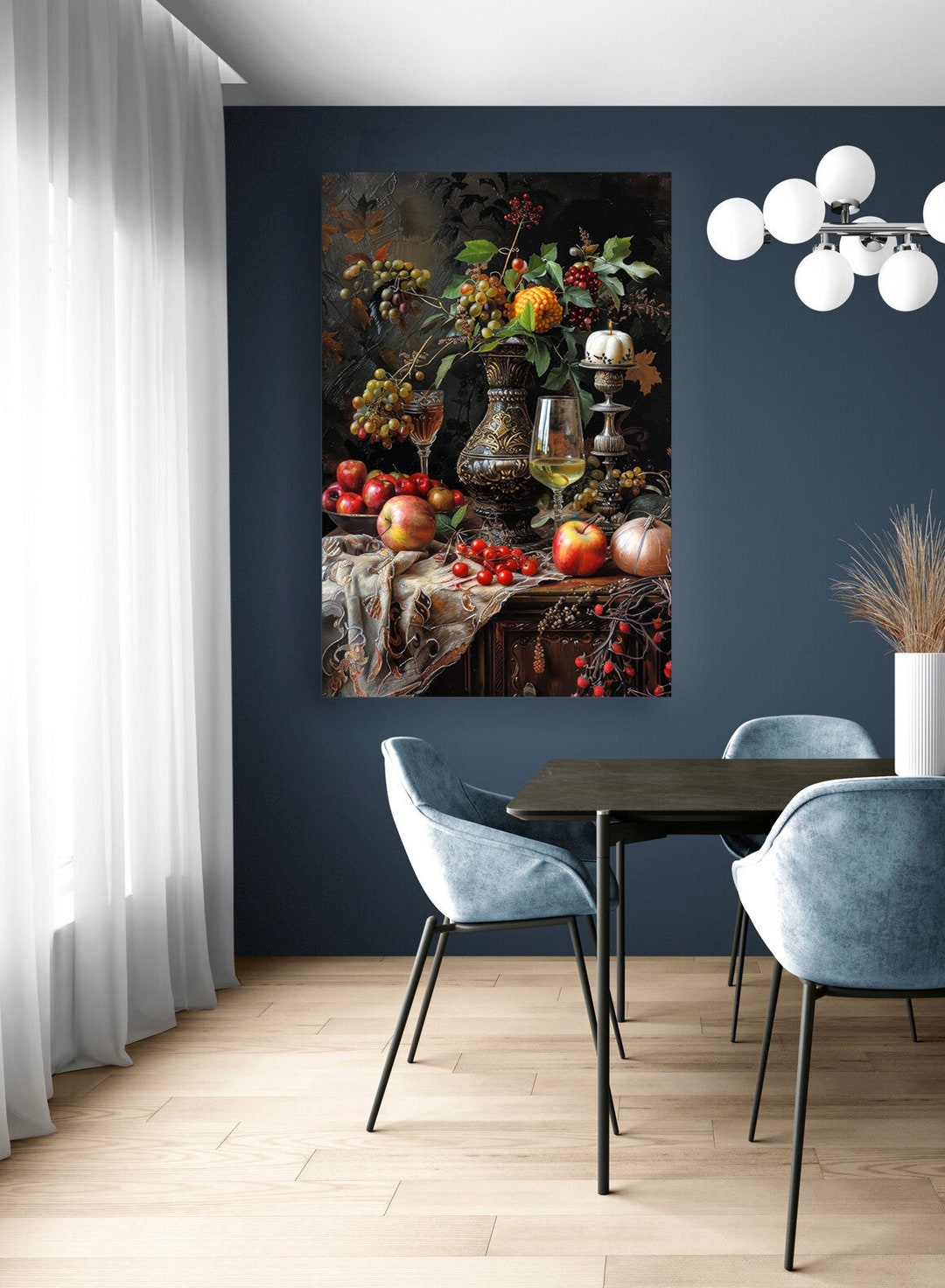 Classic Still Life With Fruits, Vegetables, Dishes, Canvas Print ...