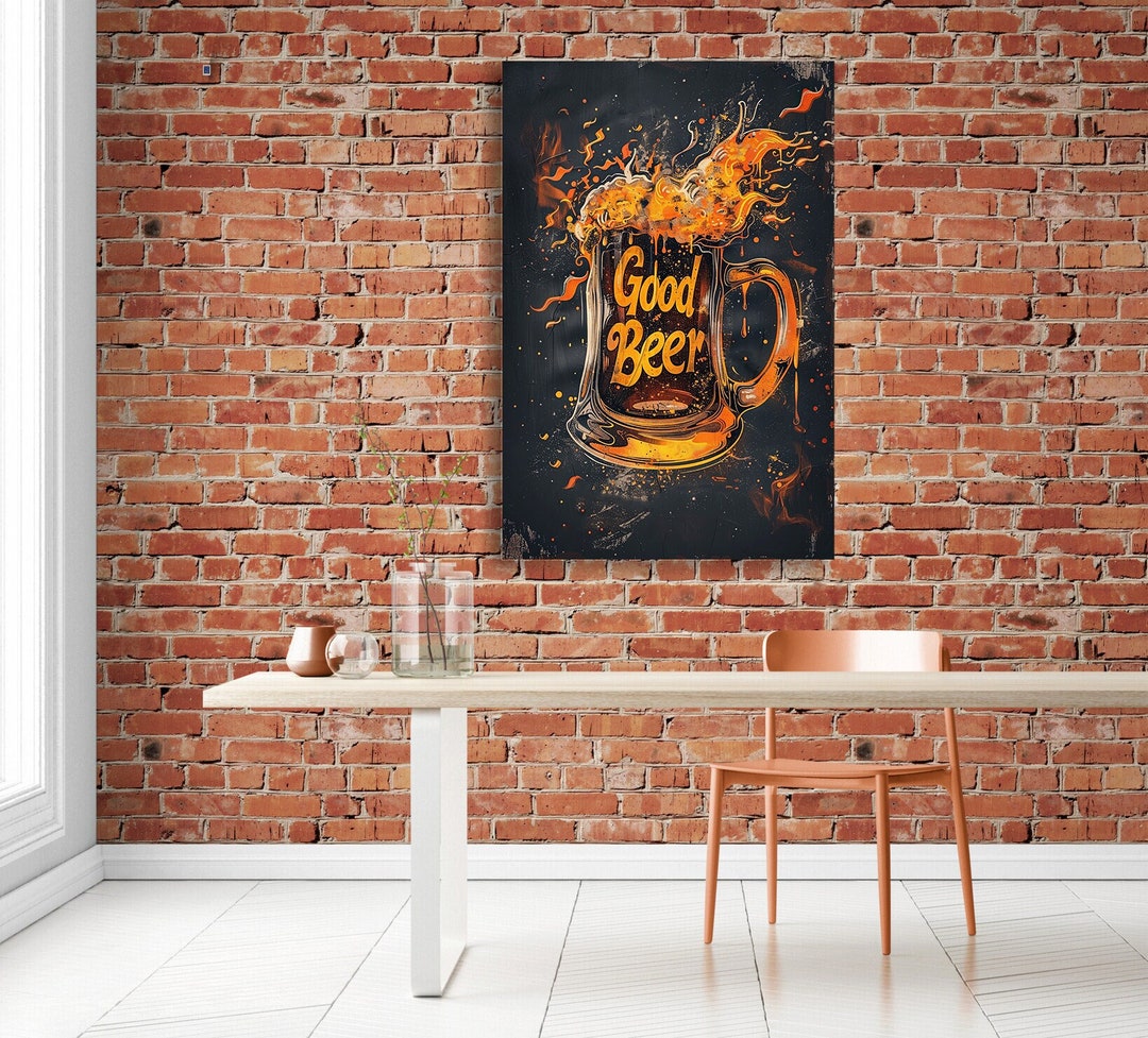 Beer Mug Canvas Print. Foamy Glass Beer Wall Art. Pint of Beer Painting ...