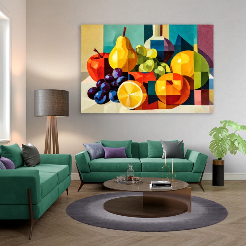 Colorful Cubist Fruit – Canvas Art - Etsy