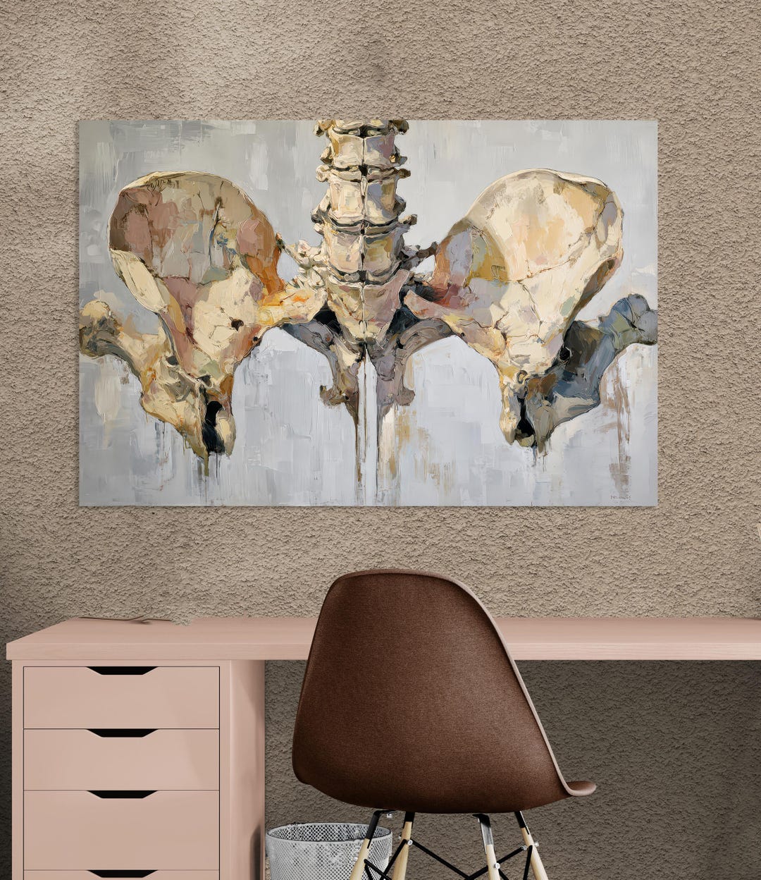 Pelvis Anatomy Canvas Print – Abstract Skeletal Wall Art, Modern ...