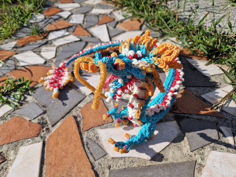 Rainbow Loom Blue Chinese Dragon - Etsy