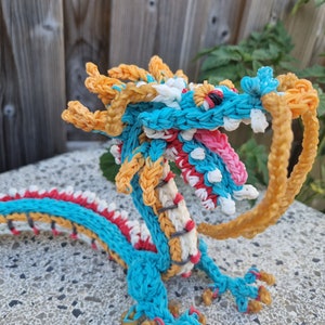 Rainbow Loom Blue Chinese Dragon - Etsy