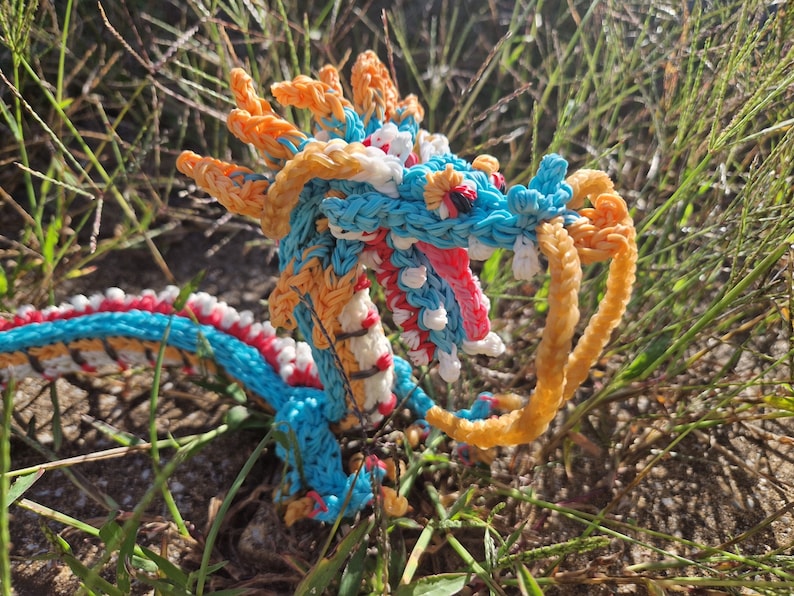 Rainbow Loom Blue Chinese Dragon - Etsy