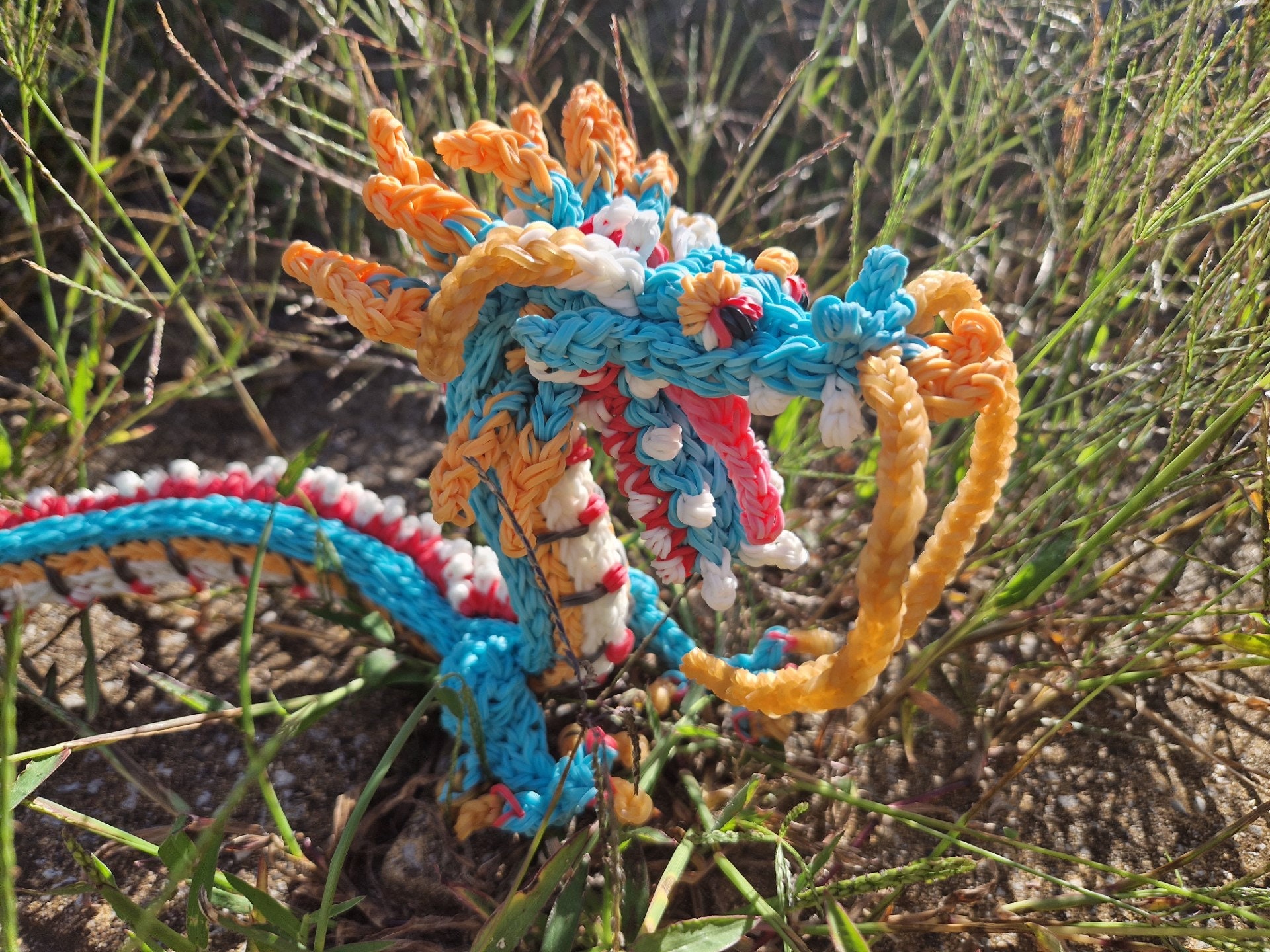 Rainbow Loom Blue Chinese Dragon - Etsy