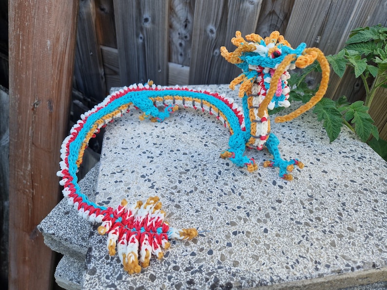 Rainbow Loom Blue Chinese Dragon - Etsy