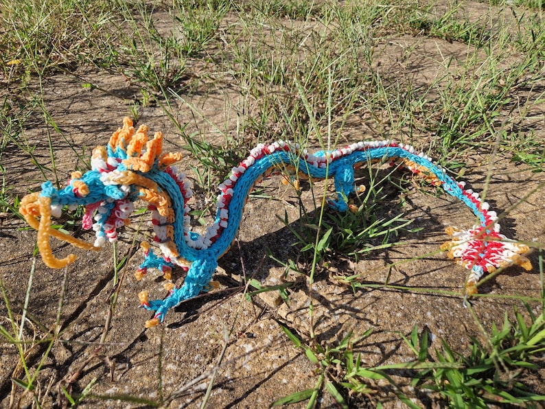 Rainbow Loom Blue Chinese Dragon - Etsy