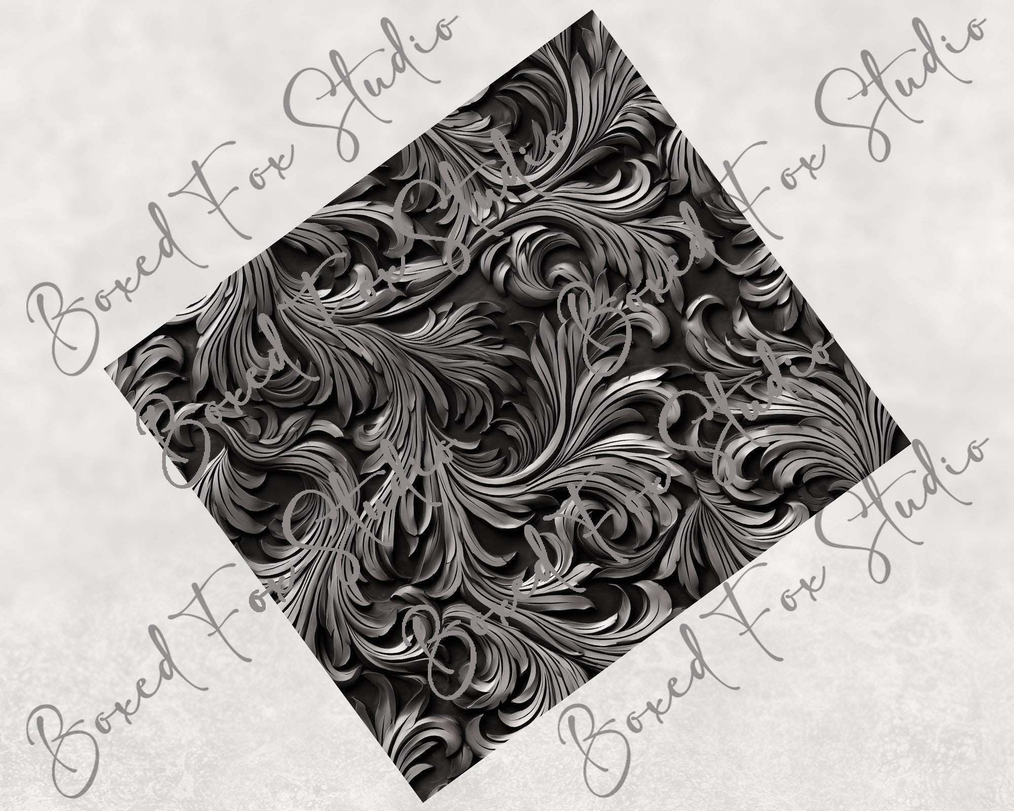 3D Damask Tumbler Wrap, Metal Art Design, Sublimation Template (PNG ...