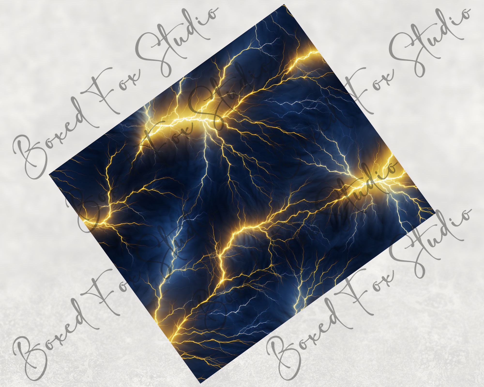 Lightning Bolt Tumbler Wrap, Blue and Gold Design (PNG Digital Download ...