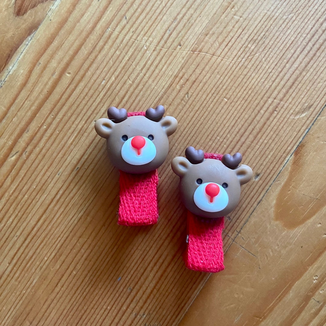 Christmas Rudolph the Red Nosed Reindeer Resin Charm on Fully Lined ...
