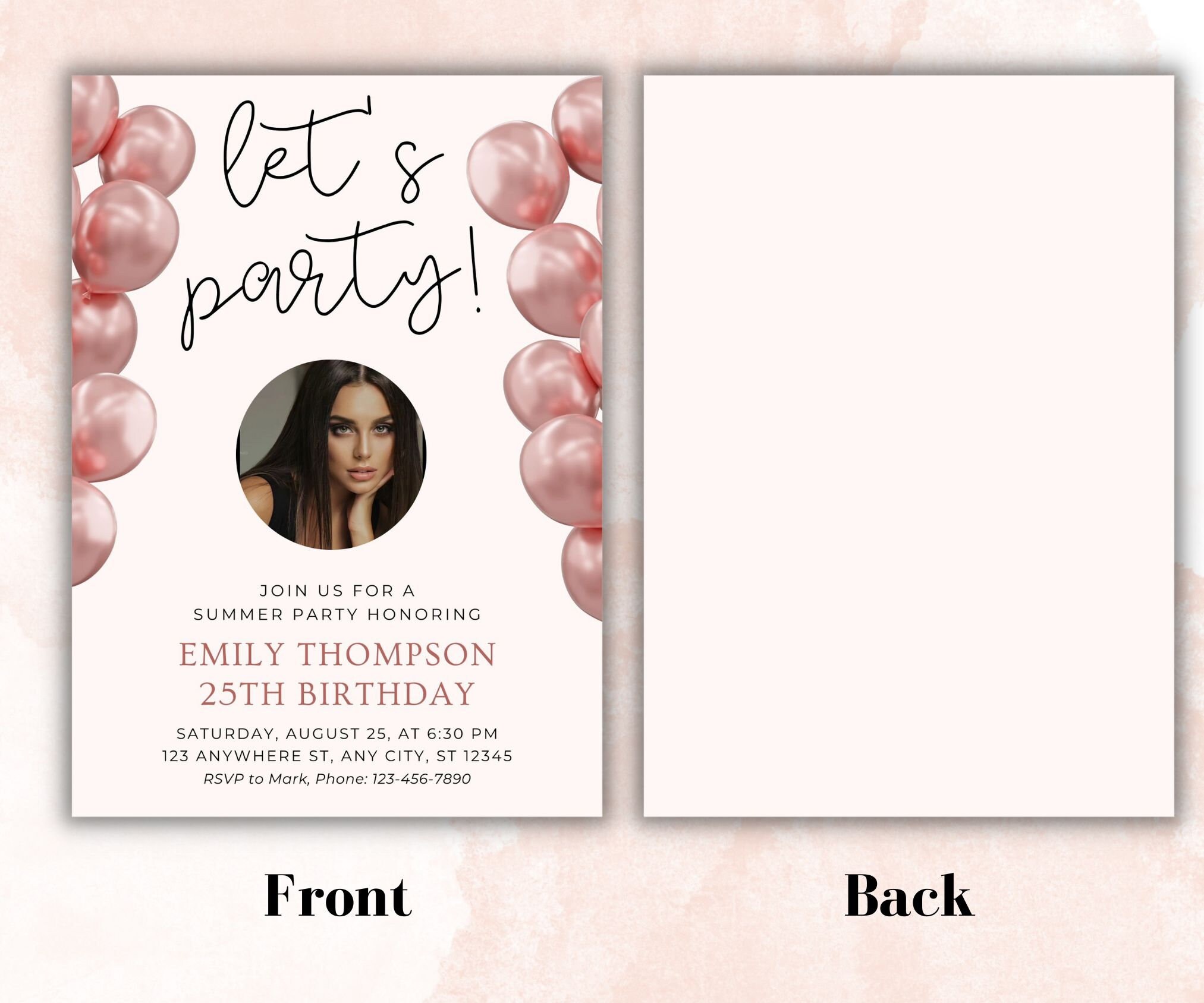 Birthday Invitation Template With Photo Trendy Birthday Invitation ...