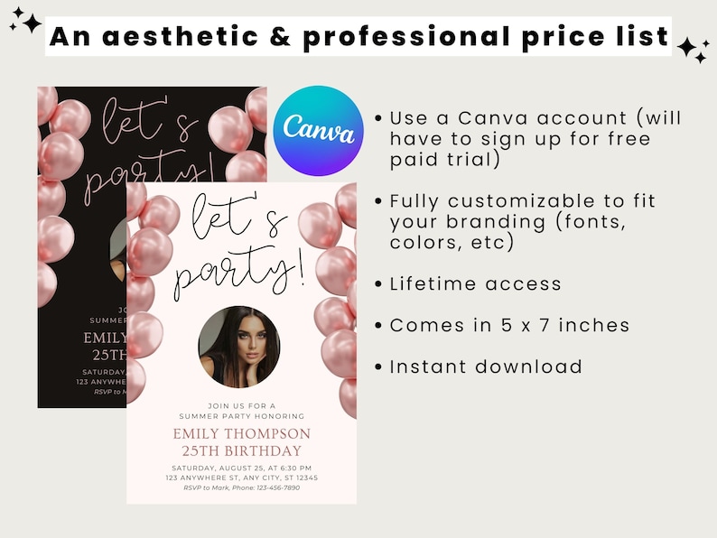 Birthday Invitation Template With Photo | Trendy Birthday Invitation ...