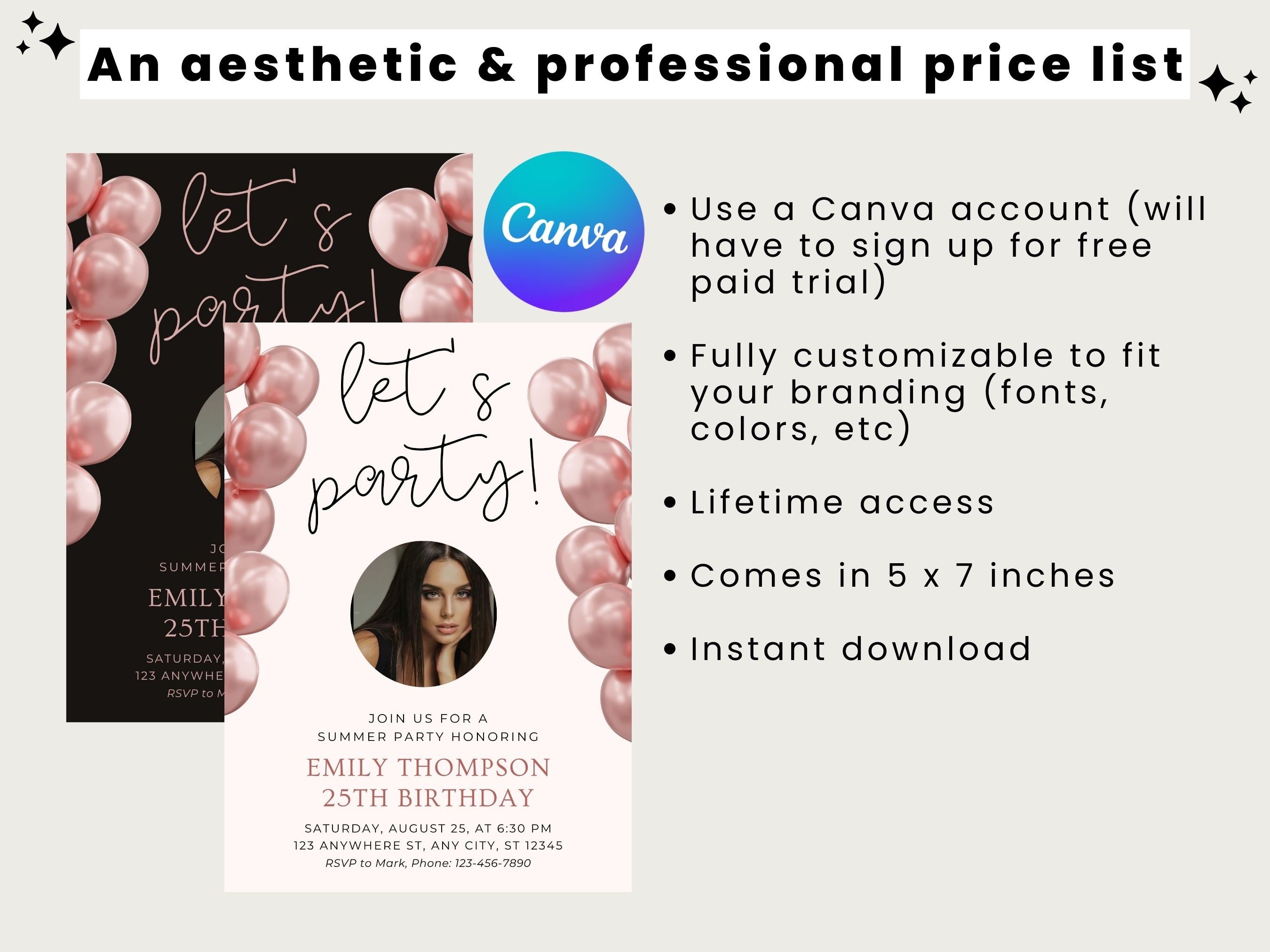 Birthday Invitation Template With Photo | Trendy Birthday Invitation ...