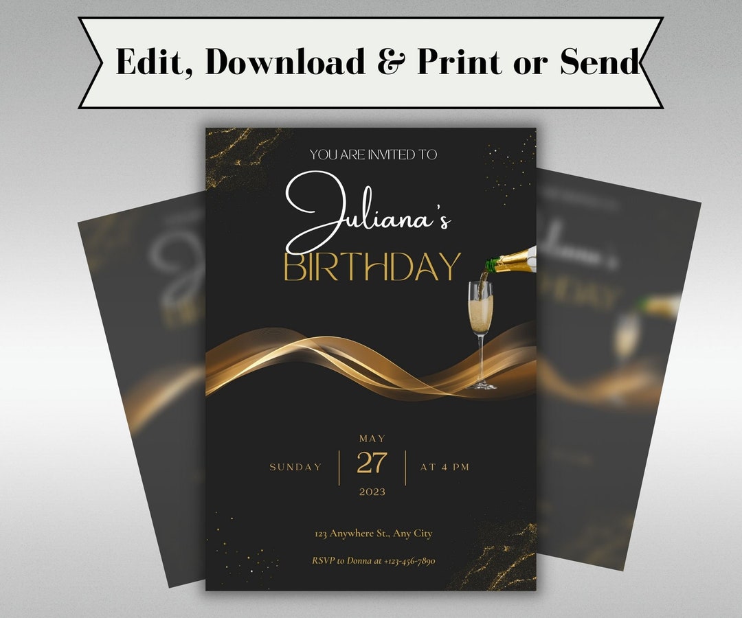 Birthday Invitation Template | Trendy Birthday Invitation Download ...