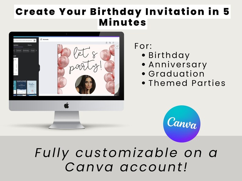 Birthday Invitation Template With Photo | Trendy Birthday Invitation ...
