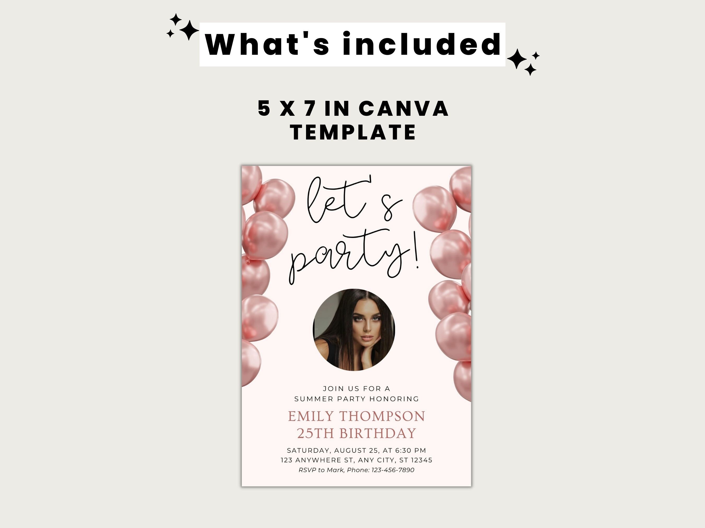 Birthday Invitation Template With Photo | Trendy Birthday Invitation ...