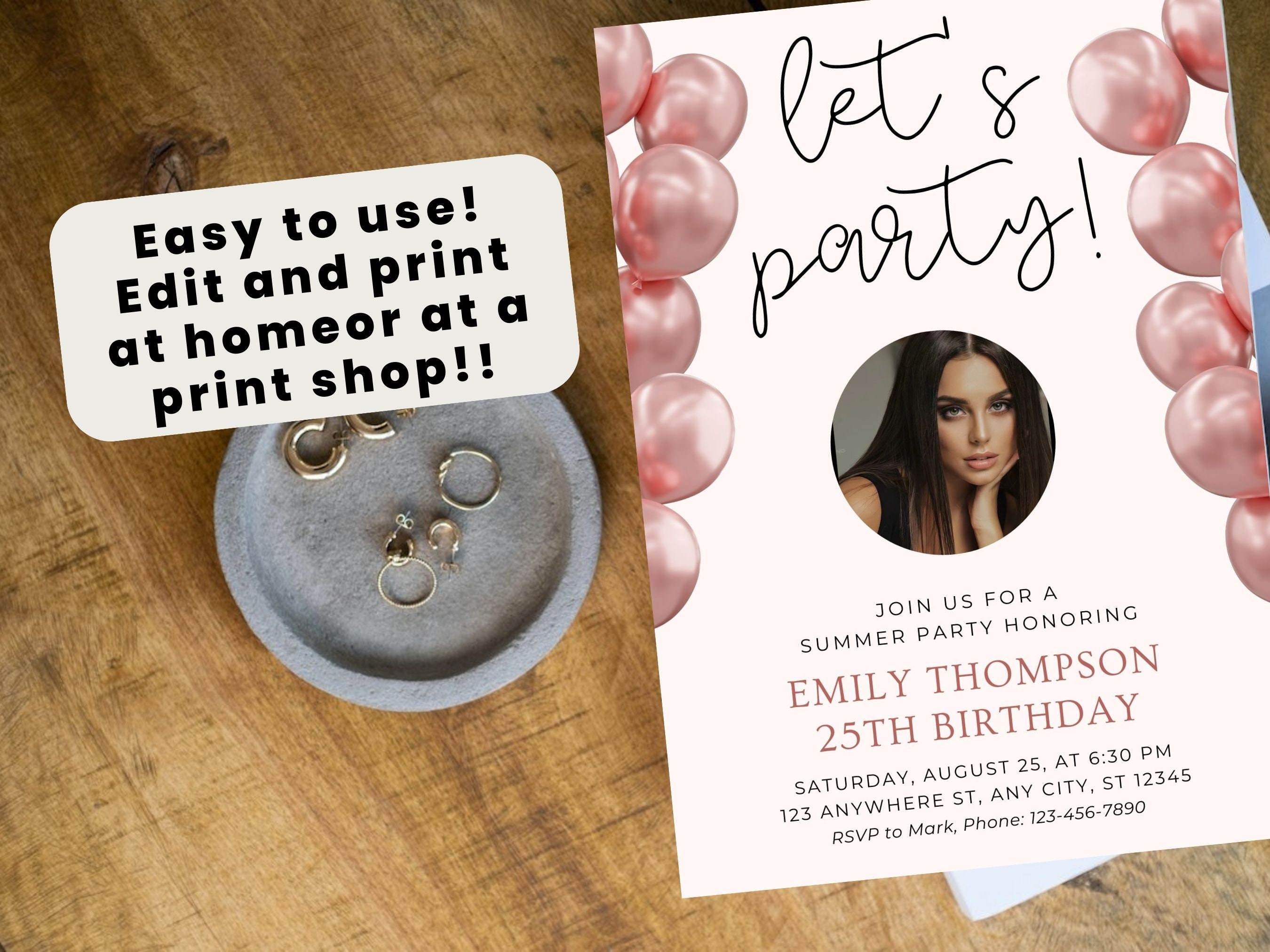 Birthday Invitation Template With Photo | Trendy Birthday Invitation ...