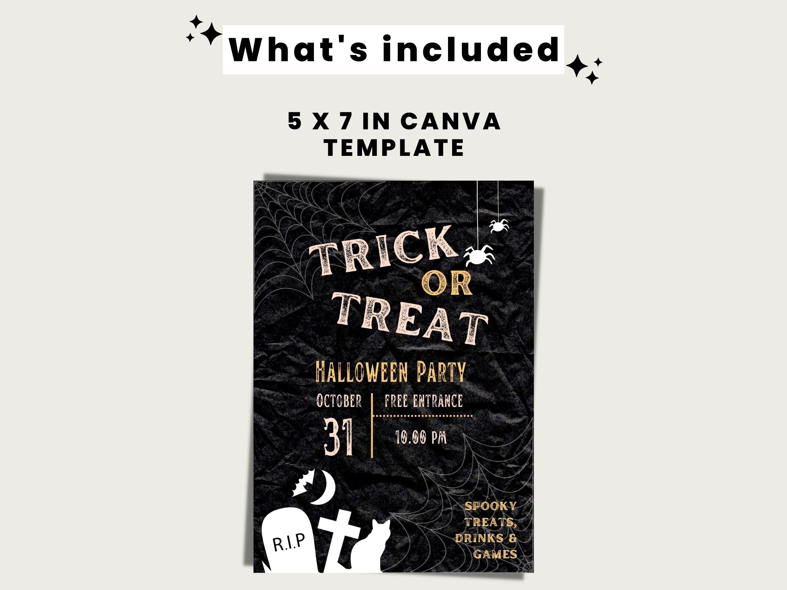 Editable Halloween Party Invitation Template - Spooky Invites - Instant ...