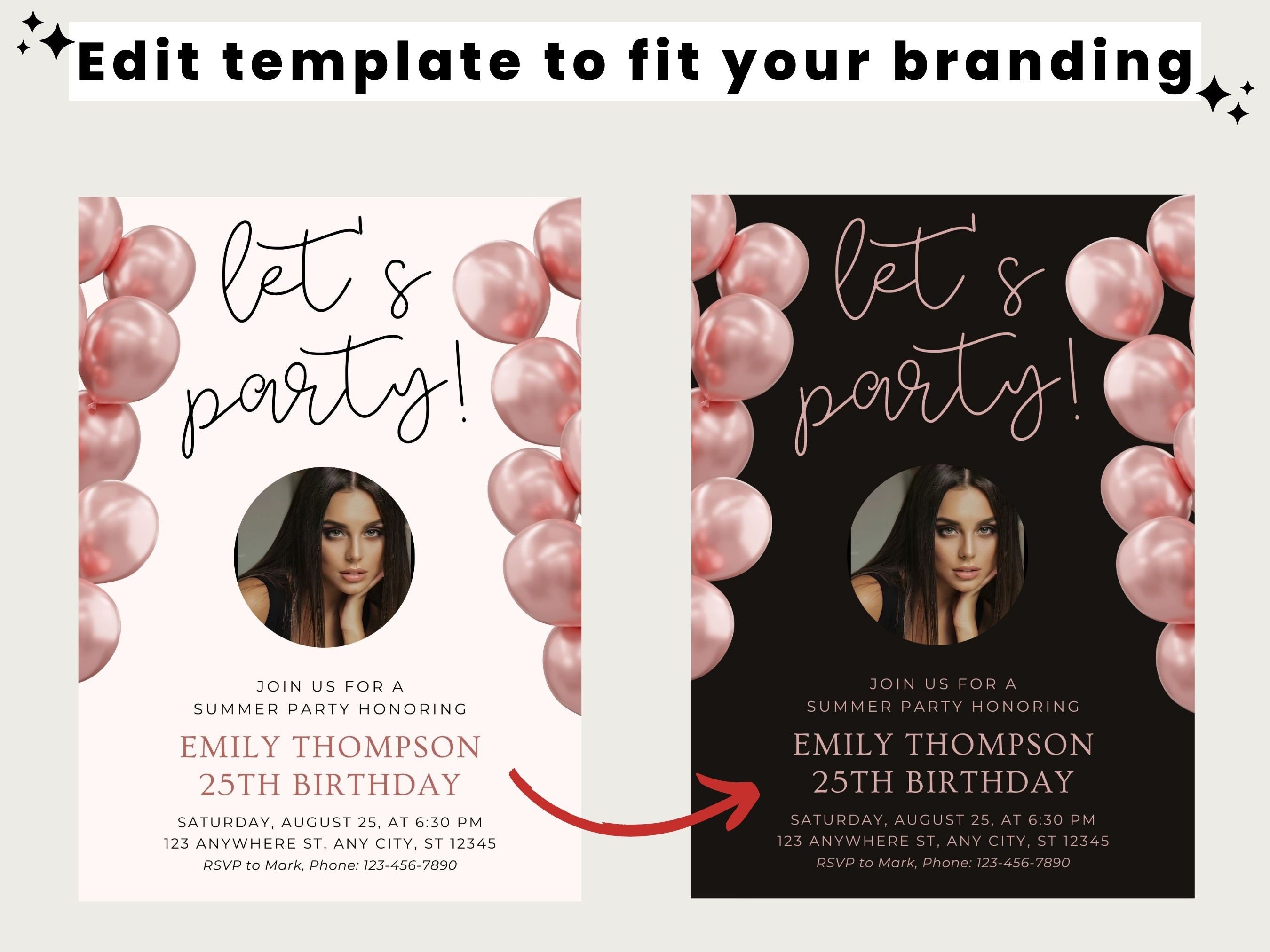 Birthday Invitation Template With Photo | Trendy Birthday Invitation ...