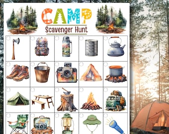 Camping Scavenger Hunt, Kids Scavenger Hunt, Printable Camping ...