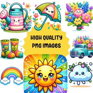 Spring Clip Art, Spring Clipart Bundle, Cute Spring Clipart, Spring PNG ...