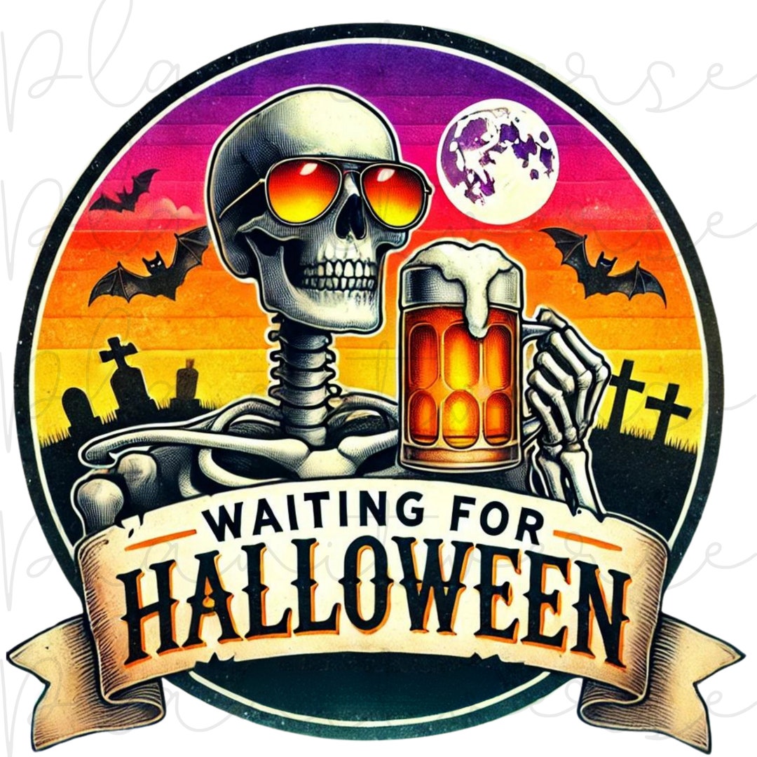 Just Waiting for Halloween PNG, Halloween PNG, Funny Halloween Png ...