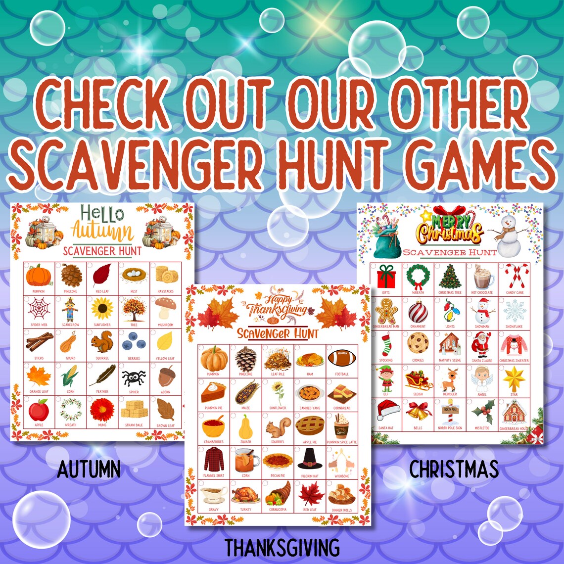 Scavenger Hunt, Mermaid Scavenger Hunt for Kids, Scavenger Hunt for ...