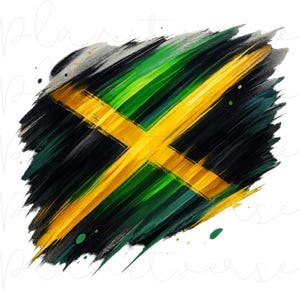 Jamaican Flag PNG, Jamaica Png, Paint Png, Brushstroke Png, Jamrock PNG ...