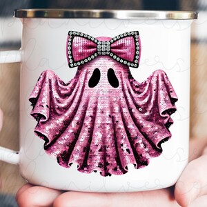 Pink Sequin Cute Ghost PNG, Halloween PNG, Ghost Png, Halloween ...